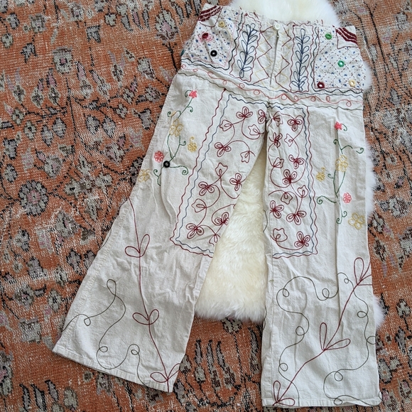Tara's | Pants & Jumpsuits | Bohemian Embroidered Bell Bottom Slacks By ...